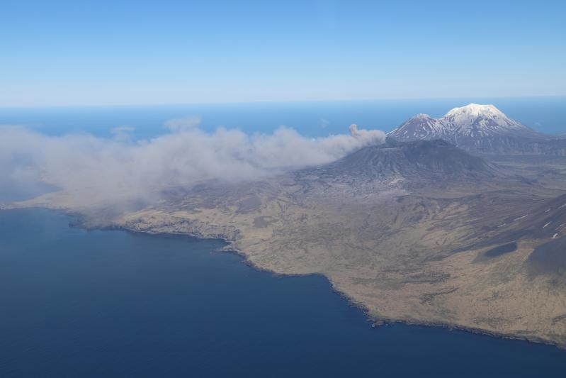 The ash plume from the eruption from the North Crater of Mount Cerberus ...